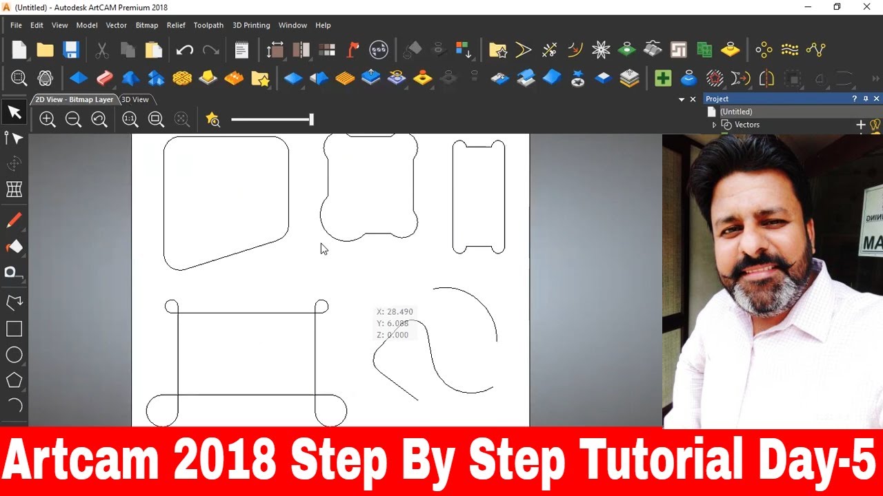 ARTCAM 2018 Step By Step tutorial for beginners Day-5 | Artcam 2018 ...