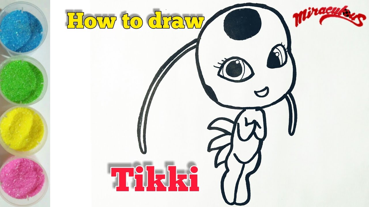 How to draw Tikki from Miraculous Ladybug | step by step | Zjane Fun ...