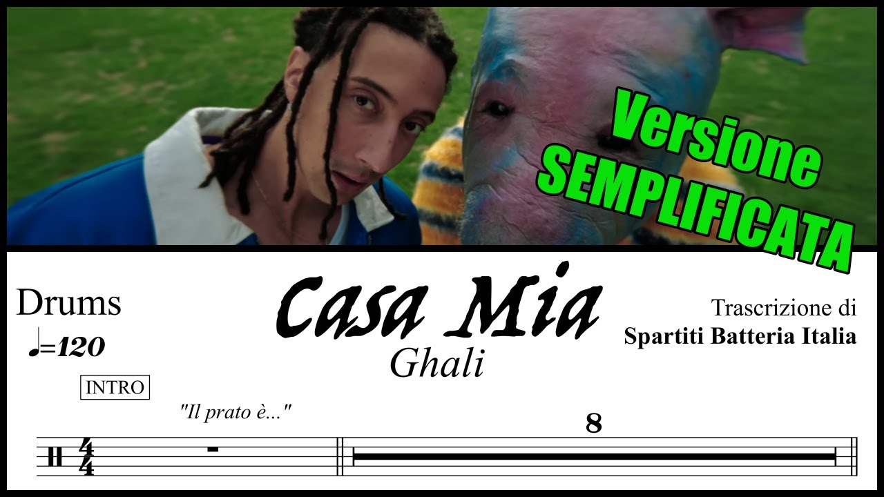 Casa Mia Ghali SEMPLIFICATA Spartito Batteria PDF Sanremo 2024 casa-mia-ghali-semplificata-spartito-batteria-pdf-sanremo-2024