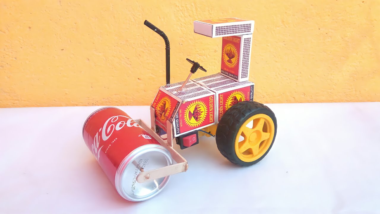 How to Make a Mini Matchbox Road Roller - Diy Soda Can Road Roller ...