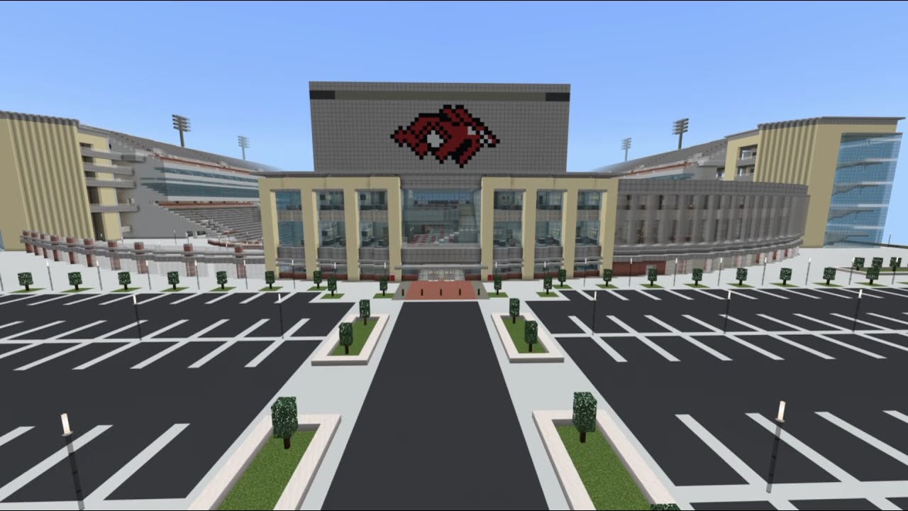 ARKANSAS RAZORBACKS STADIUM IN MINECRAFT [FULL SCALE] - YouTube