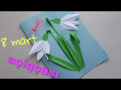 ОТКРЫТКА DIY☆Kagizdan el isleri/8 mart aciqca hazirlanmasi/aciqca duzeldek/rengli kagizdan el isi
