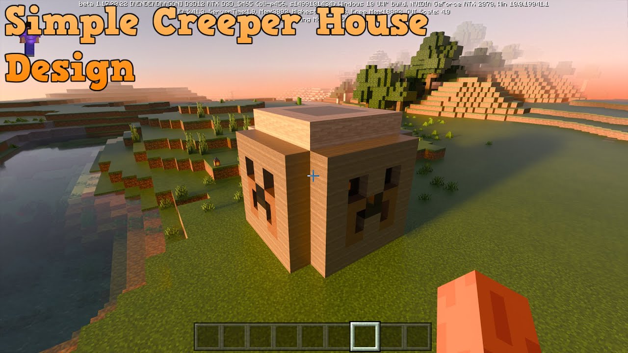 Simple Creeper House Design | Minecraft with RTX - YouTube