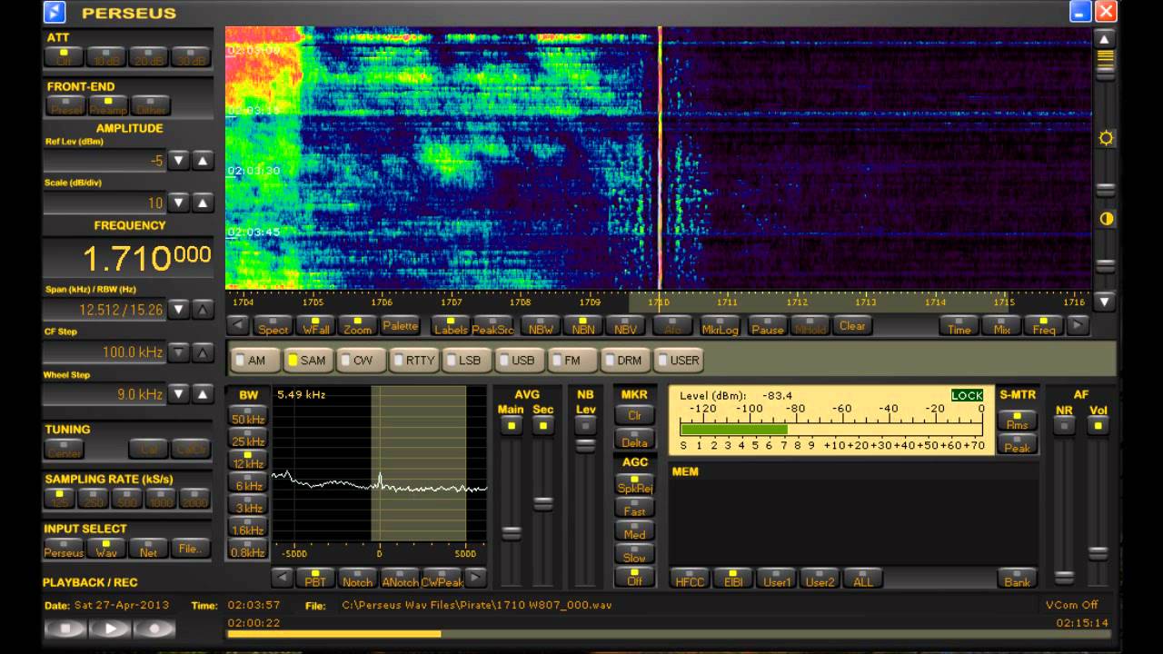 1710 kHz W807 Geo Research Rock Radio AM Medium Wave DX Perseus SDR ...