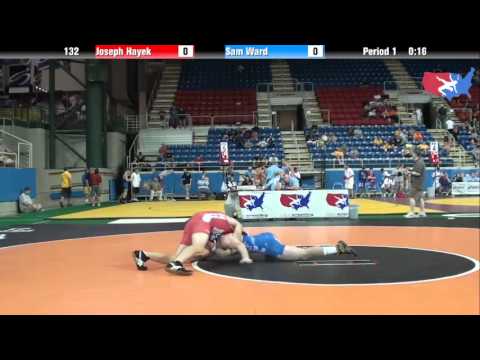 Fargo 2012 132 Round 4: Joseph Hayek (Nebraska) vs. Sam Ward (New York ...