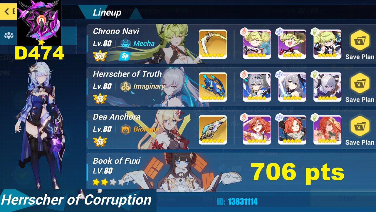 [HI3-EX] Nir HoC D474 - 706pts (CN DA SS0 HoTr SS0) - Melee Buff - YouTube