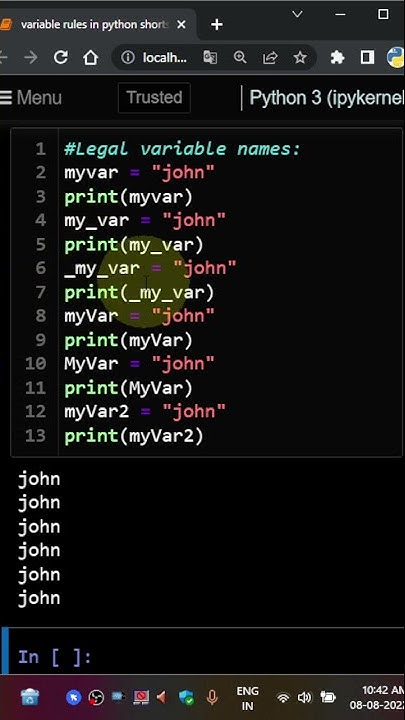 variable rules part-2 legal python english #python #shorts - YouTube