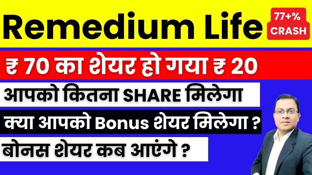 Remedium lifecare bonus I ₹ 70 का शेयर हो जाएगा ₹ 20I I remedium ...