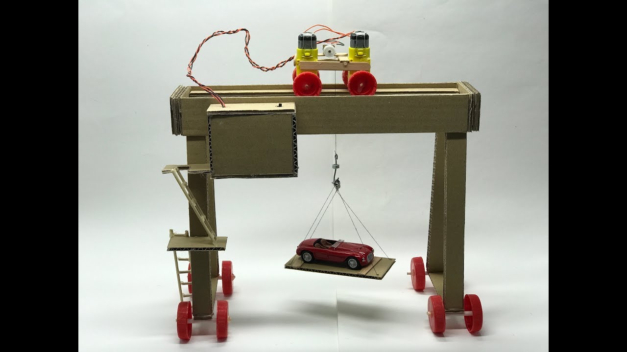 DIY Crane bridge two beam - cardboard toy - YouTube