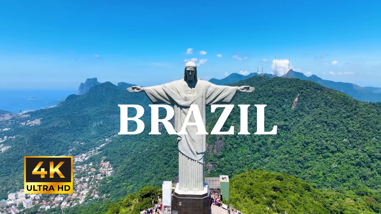 FLYING OVER BRAZIL (4K UHD) - Relaxing Music Along With Beautiful ...
