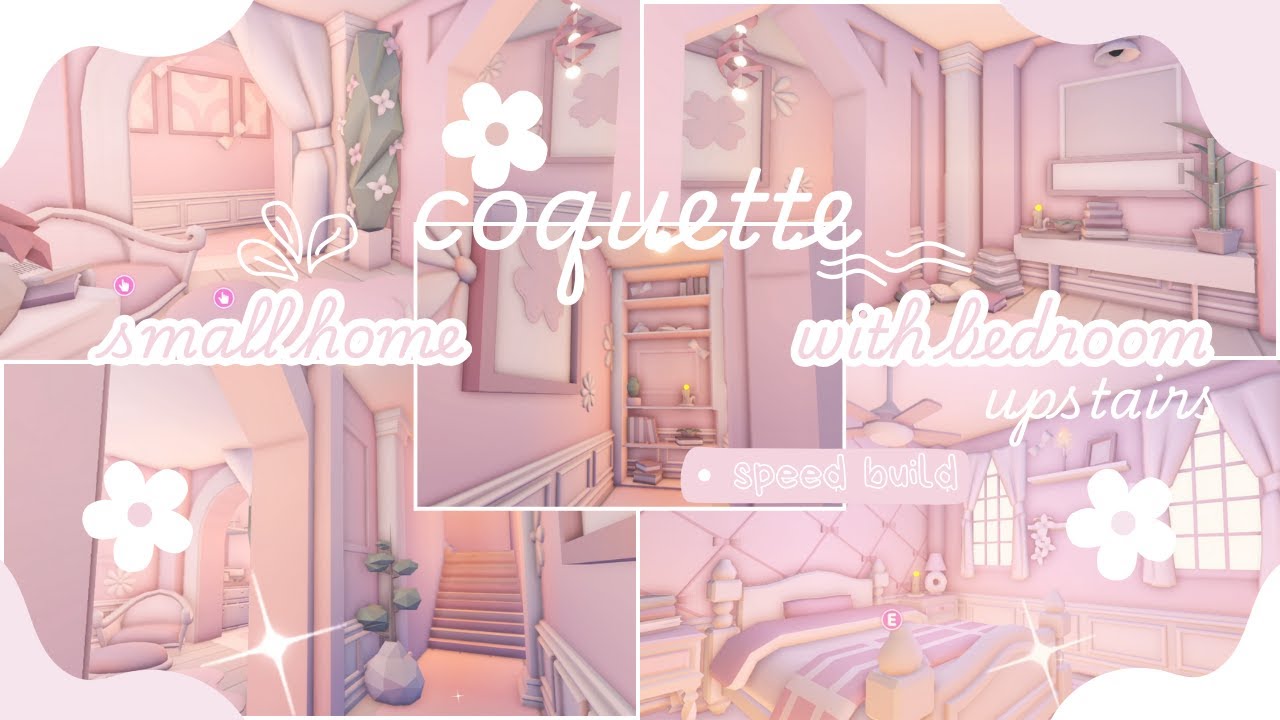 Coquette Home w/ Upstairs Bedroom Speed Build! | Adopt me ! Roblox ...