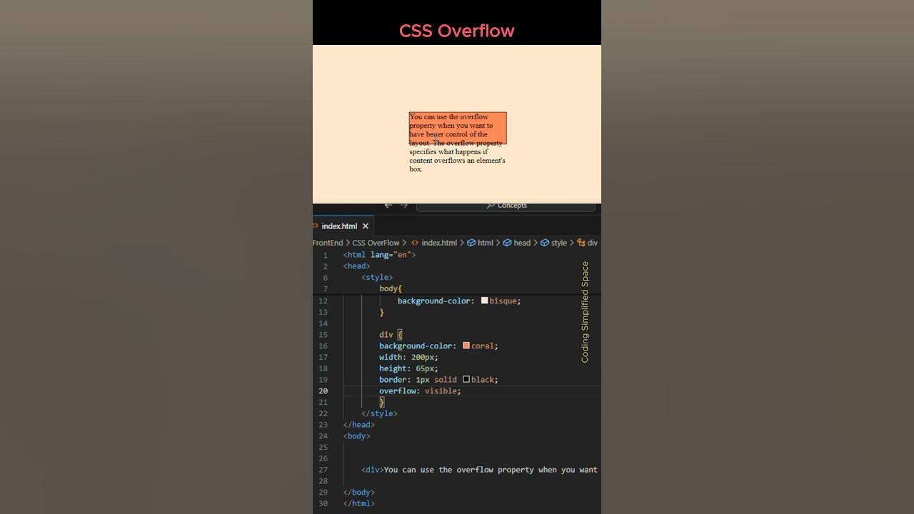 13/100 Frontend Concepts - CSS Overflow. #coding #programming #webdevelopment #css #tutorial # ...