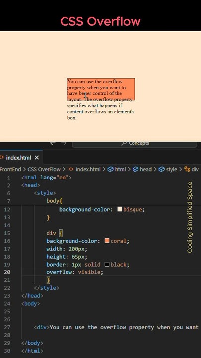 13/100 Frontend Concepts - CSS Overflow. #coding #programming #webdevelopment #css #tutorial # ...