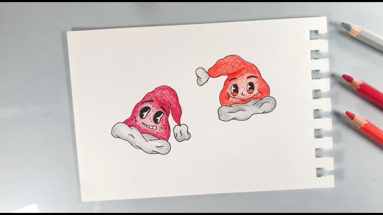 ADORABLE DRAWINGS FOR KIDS - HOW TO DRAW SANTA CLAUS HATS | STEP BY ...