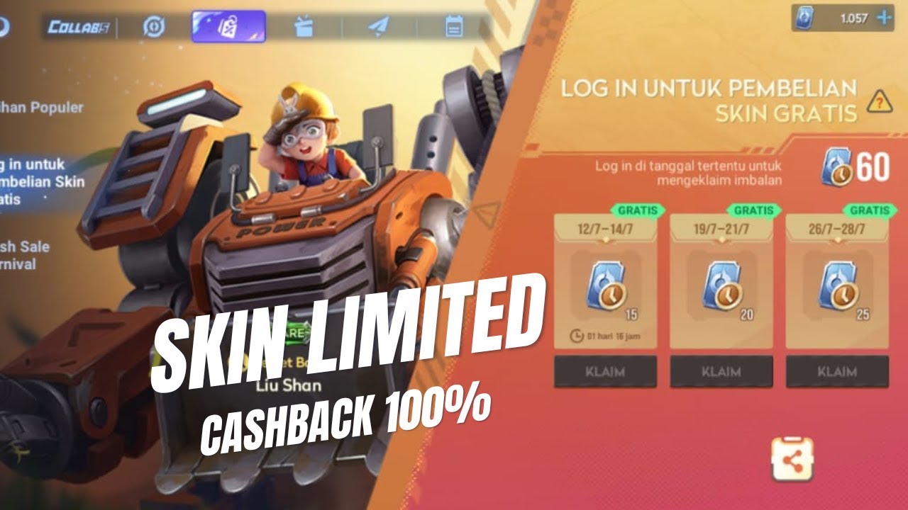 Skin Limited HOK Cashback 100% - YouTube