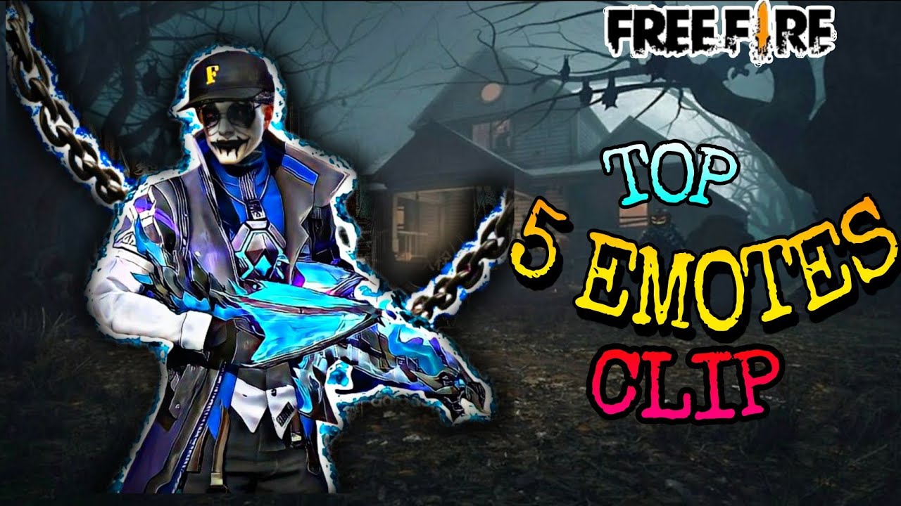 free fire 🔝 5 emotes clip||ff emote pack for editing copyright free||ff ...
