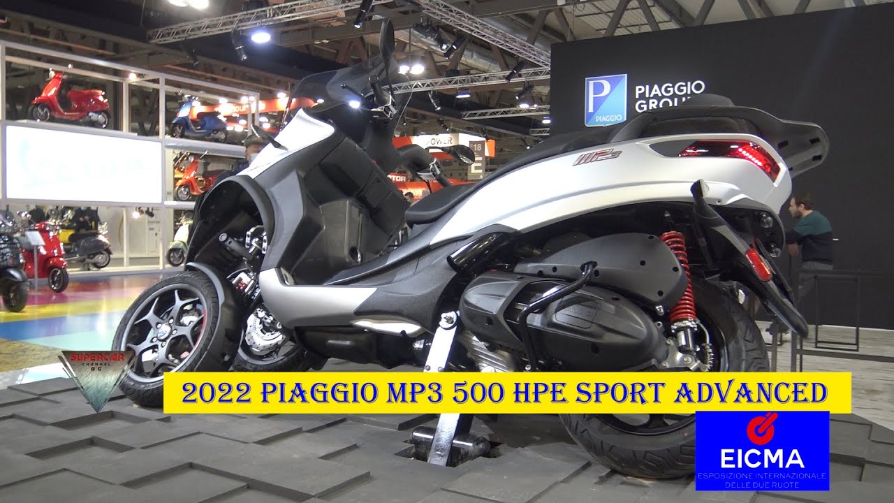 2022 Piaggio MP3 500 HPE Sport Advanced Walkaround Eicma 2021 - YouTube