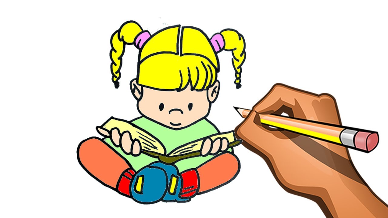 Niña Estudiosa parte 1 dibujo facil - YouTube
