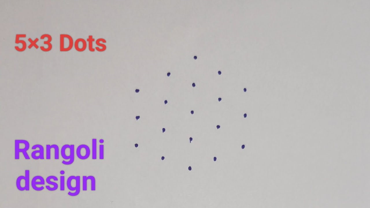 5 dots rangoli design | very simple kolam design with dots | easy ...