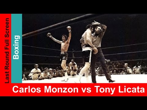 Carlos Monzon vs Tony Licata (white trim), Widescreen Match Last Round ...