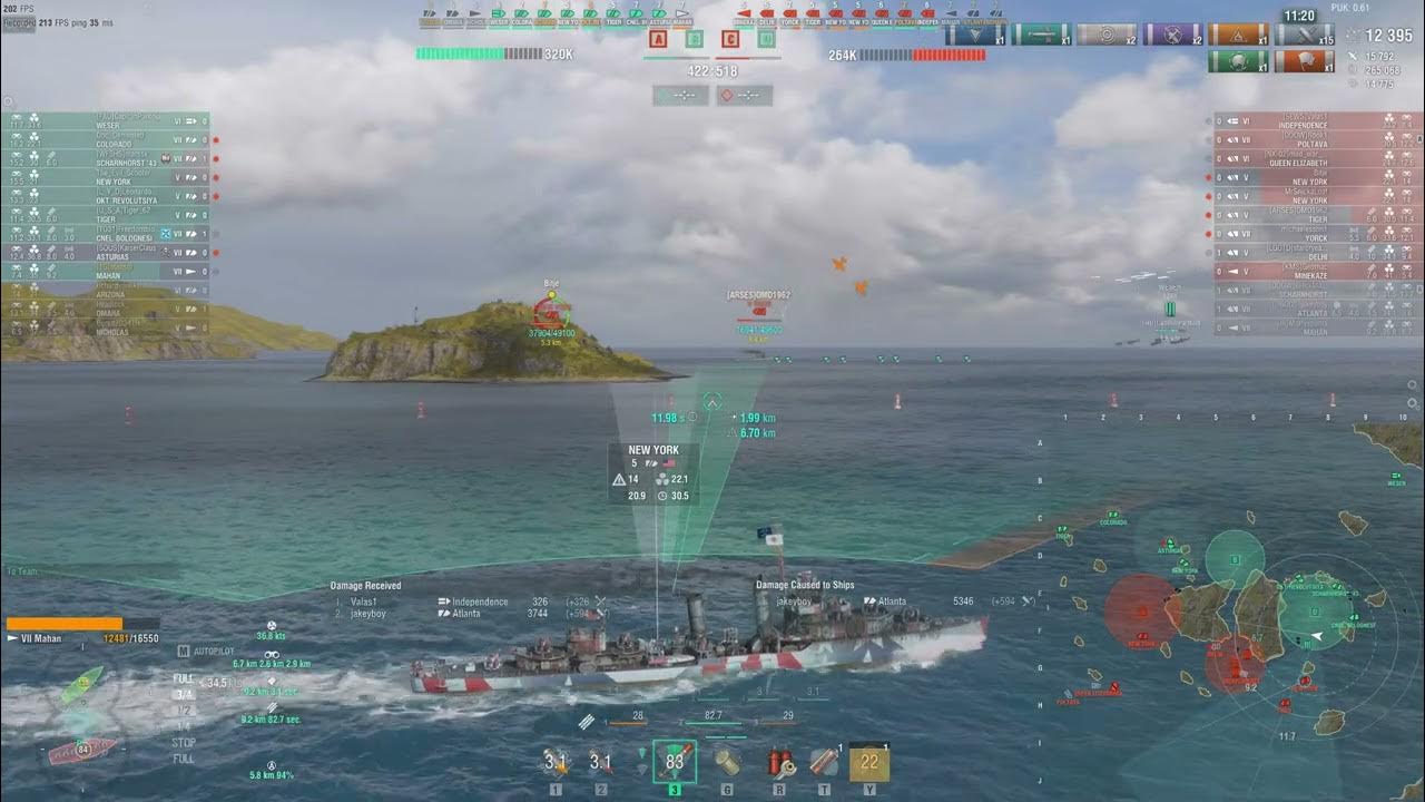 Mahan fights a bad lag and CV | World of Warships | destroyer - YouTube