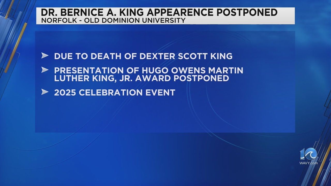 Bernice A. King appearance at ODU postponed - YouTube