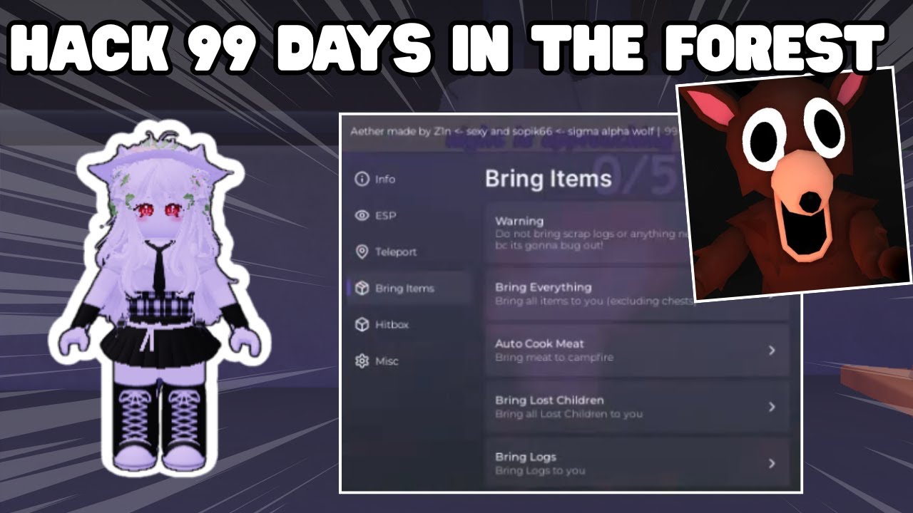 Cách Hack 99 Days In The Forest Bring Item | Script 99 Days In The ...