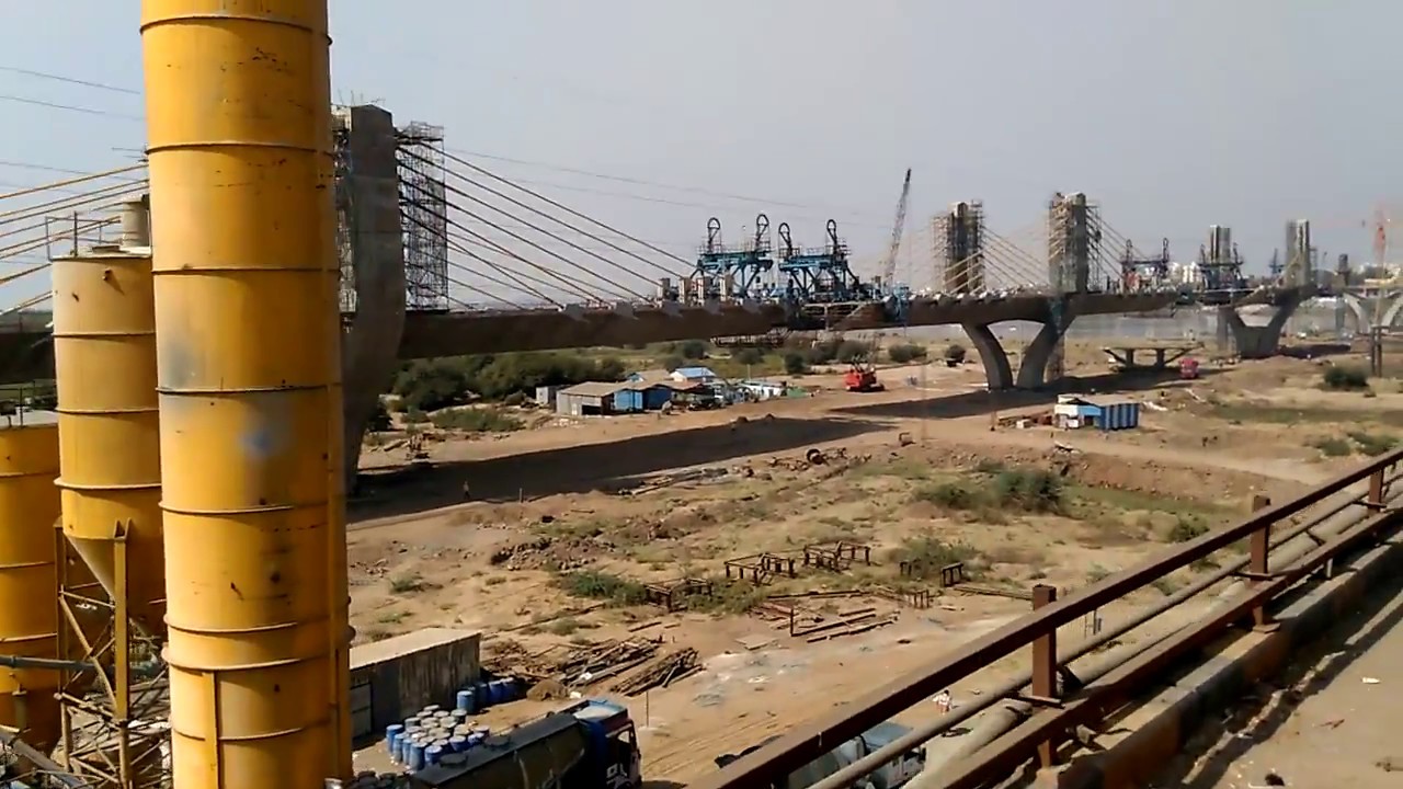Narmada Cable Bridge | Bharuch | Under construction bridge footage ...