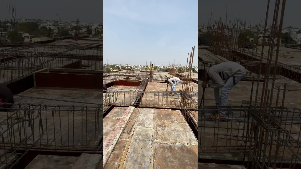 Beam binding and slab shuttering work. #shorts #construction - YouTube