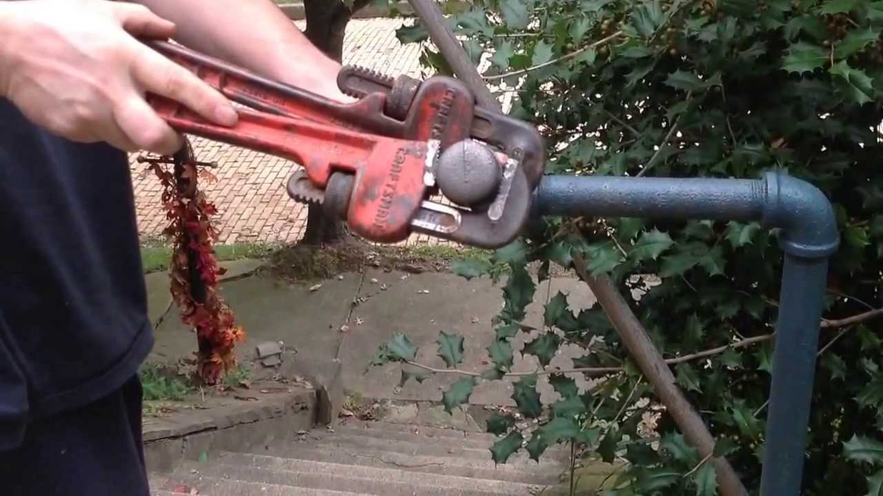 Always use two pipe wrenches to loosen up pipe fittings - YouTube