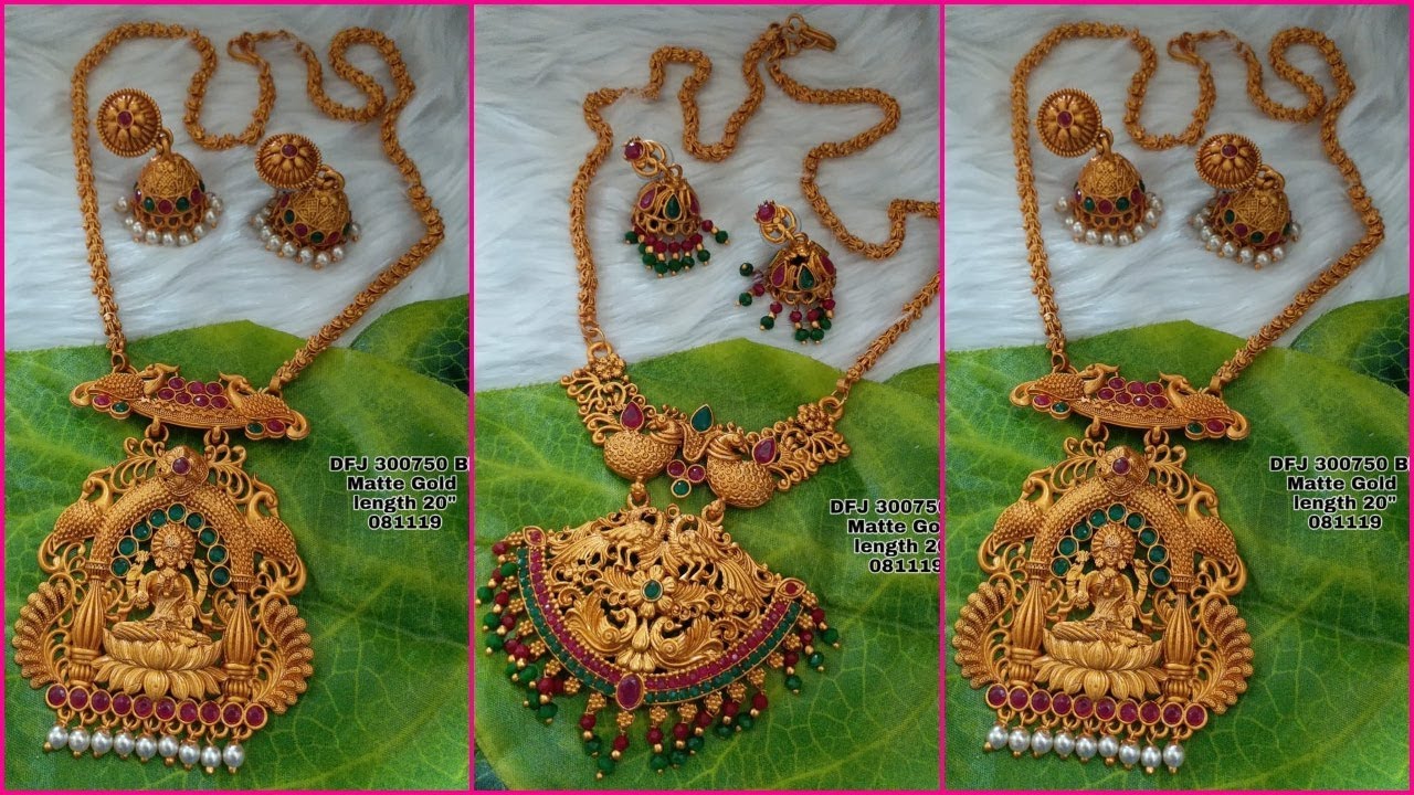 Matte finish pendant necklace sets with price || Latest trendz ...