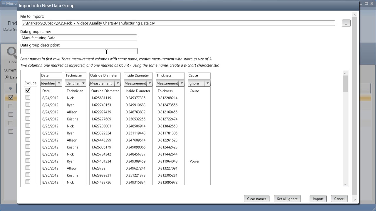 SQCpack - Importing from CSV - YouTube
