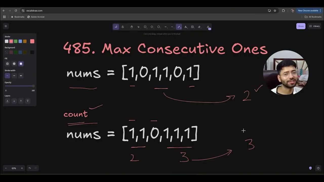 Leetcode 485: Max Consecutive Ones | Step-by-Step Solution - YouTube