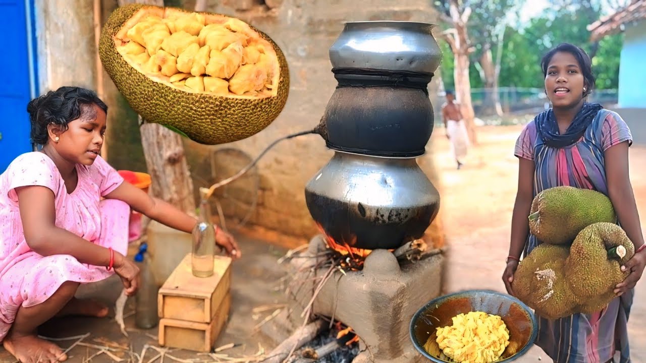 Jackfruit Wine Making and Drinking // Village Girl Wine making // Desi ...