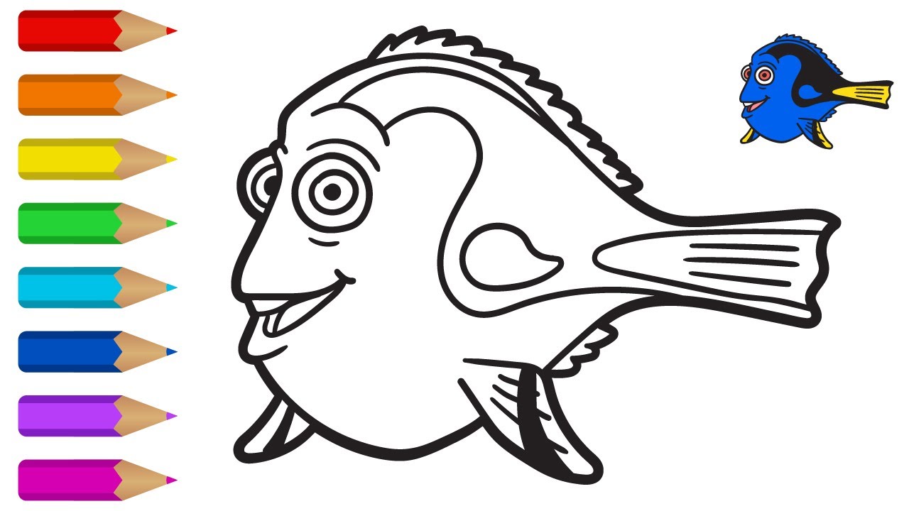 How To Draw Dory from Finding Dory | Drawing Tutorial Art | Drawing For ...