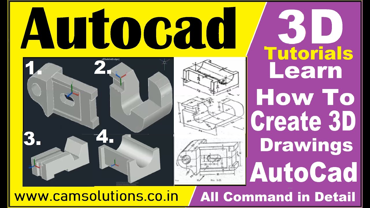 Autocad 3d Tutorials | Autocad 3D | Autocad 3D Practice Exercise - YouTube