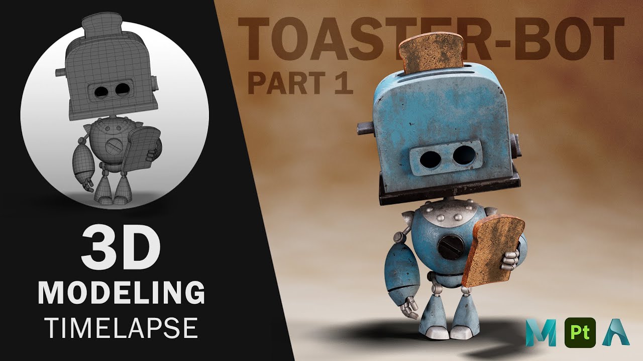 Toaster-Bot Time lapse | 3D Modelling | Part 1/3 - YouTube