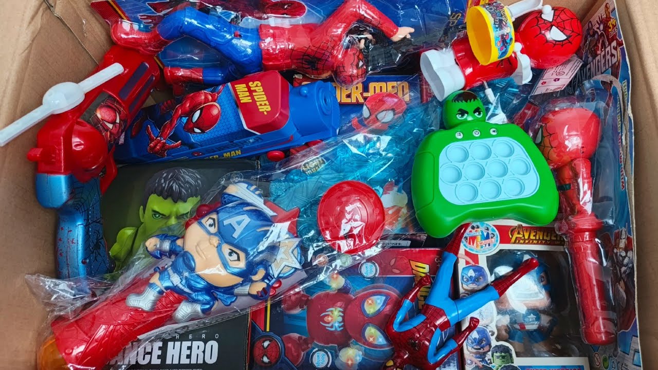 Unboxing Box Of Hulk Pop It, Spiderman Dance Hero, Captain America ...