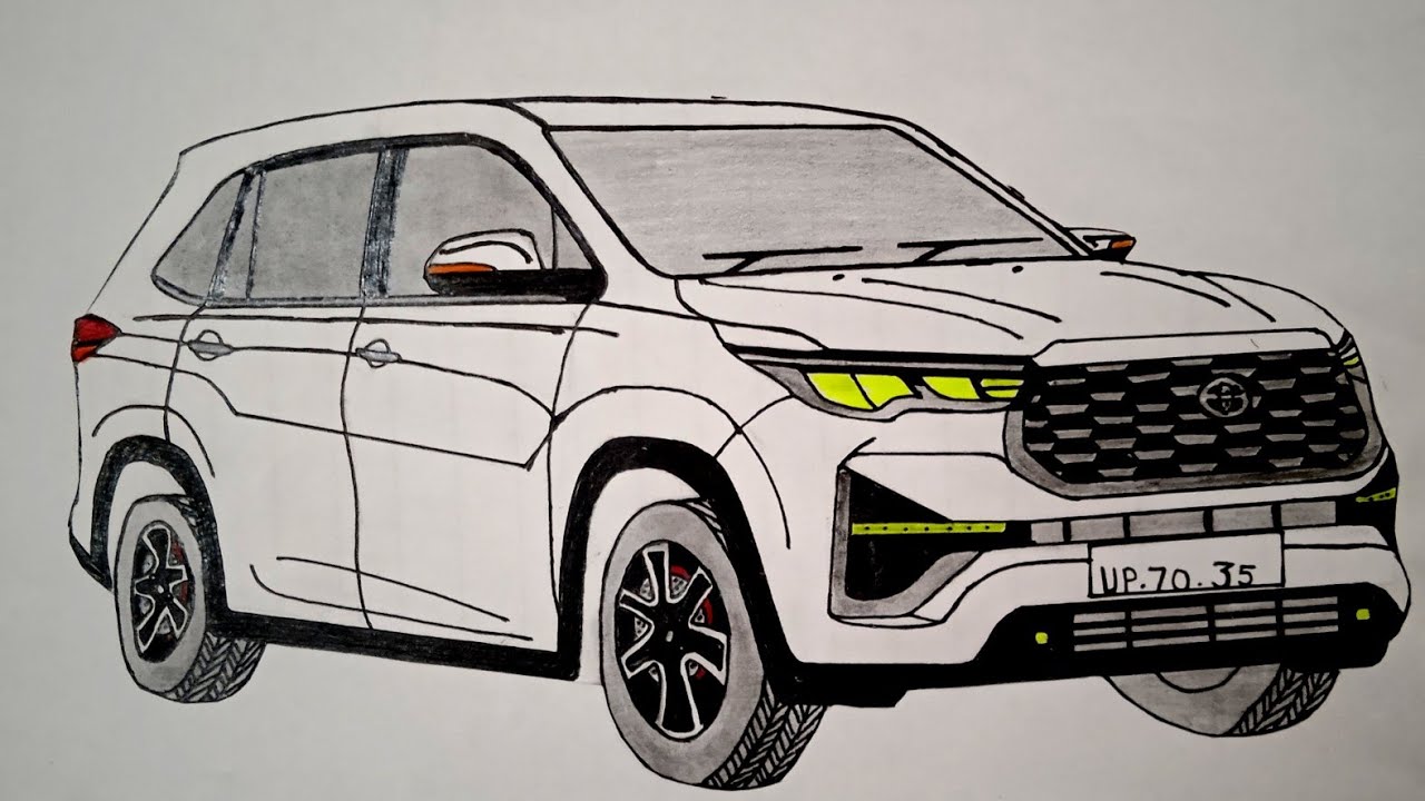 How to Draw Toyota Innova Hycross ||Sketch of Toyota Innova || Toyota ...