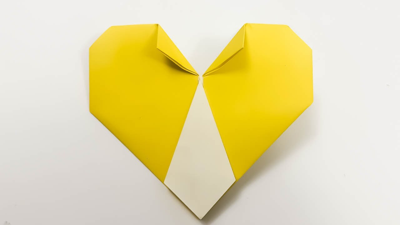Easy Origami Heart with Tie - Origami Tutorial - YouTube