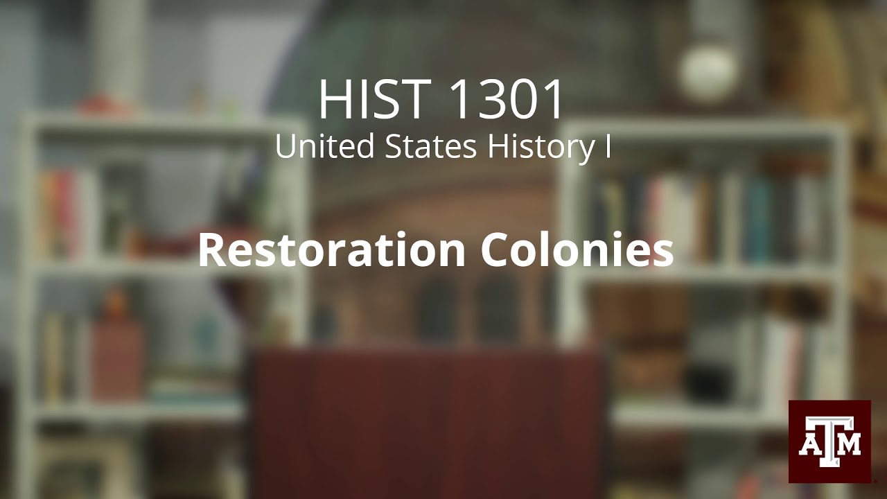 HIST 1301 -- Restoration Colonies, Dr. Evan Haefeli - YouTube
