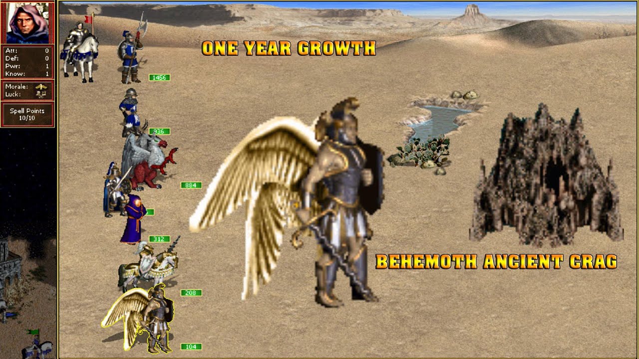 Heroes 3 COMBAT One year growth Castle vs Behemoth Ancient Crag - YouTube