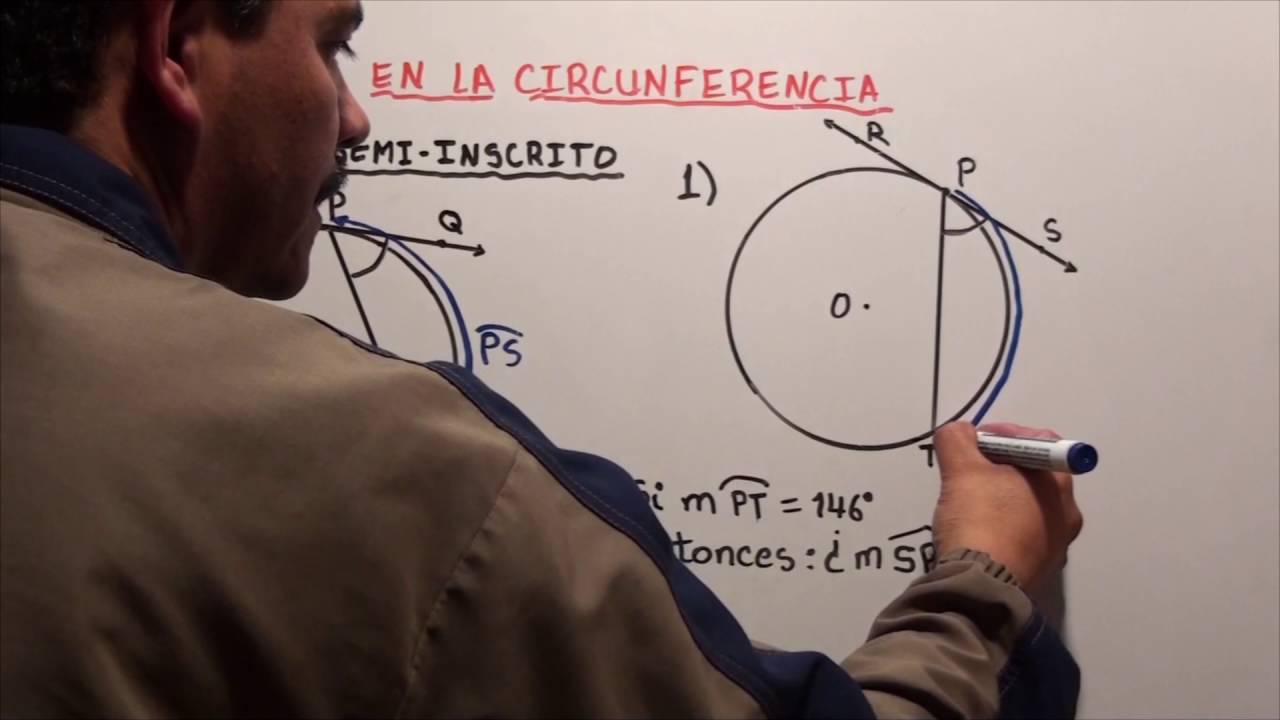 Ángulo semi-inscrito en la circunferencia - YouTube