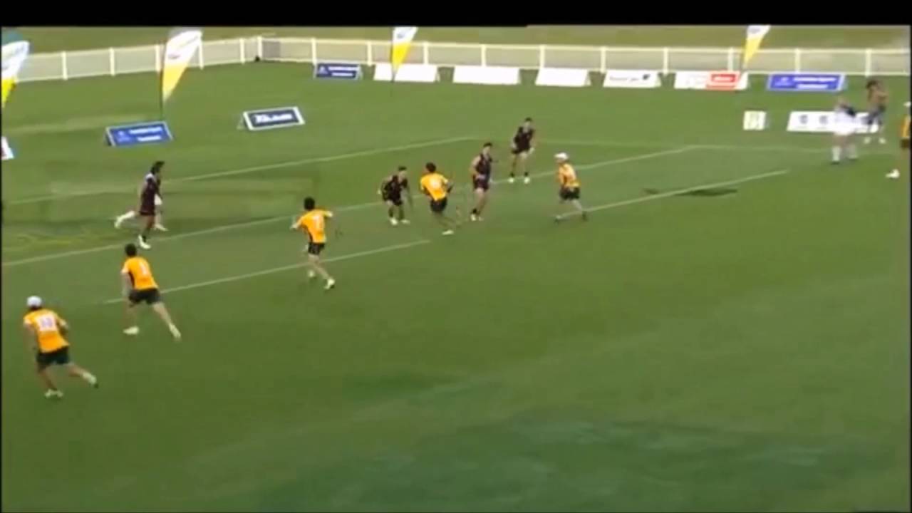 Touch Rugby - 5m attack with long pass to score - YouTube