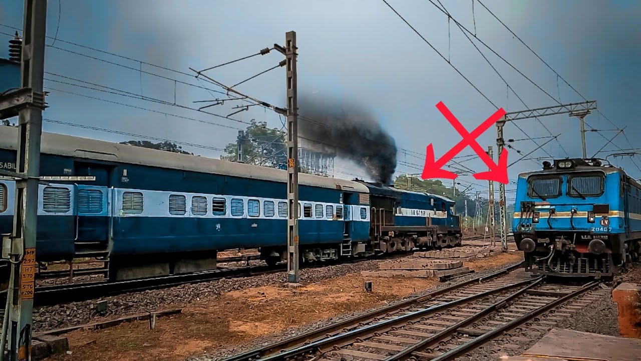 Two Trains Cross Each Other At Same Time : Diesel Loco meet Electric ...