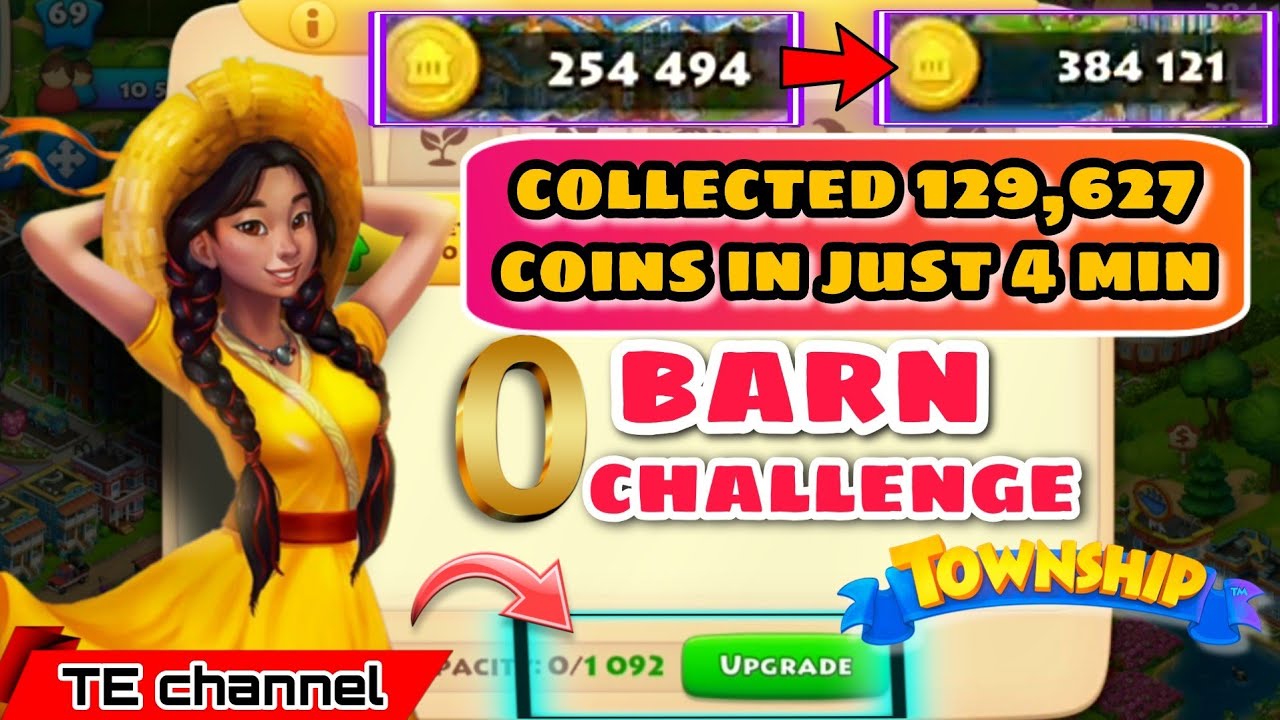 Township || 0 BARN CHALLENGE🔥 || 1Lakh+ coins collected in just 4 min ...