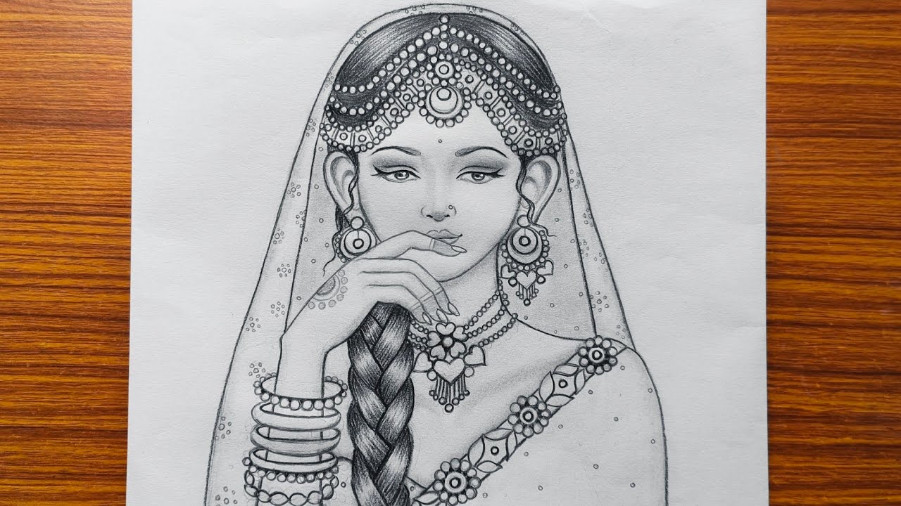 How To Draw A Beautiful Traditional Bride Very Easy at Elijah Gannon blog