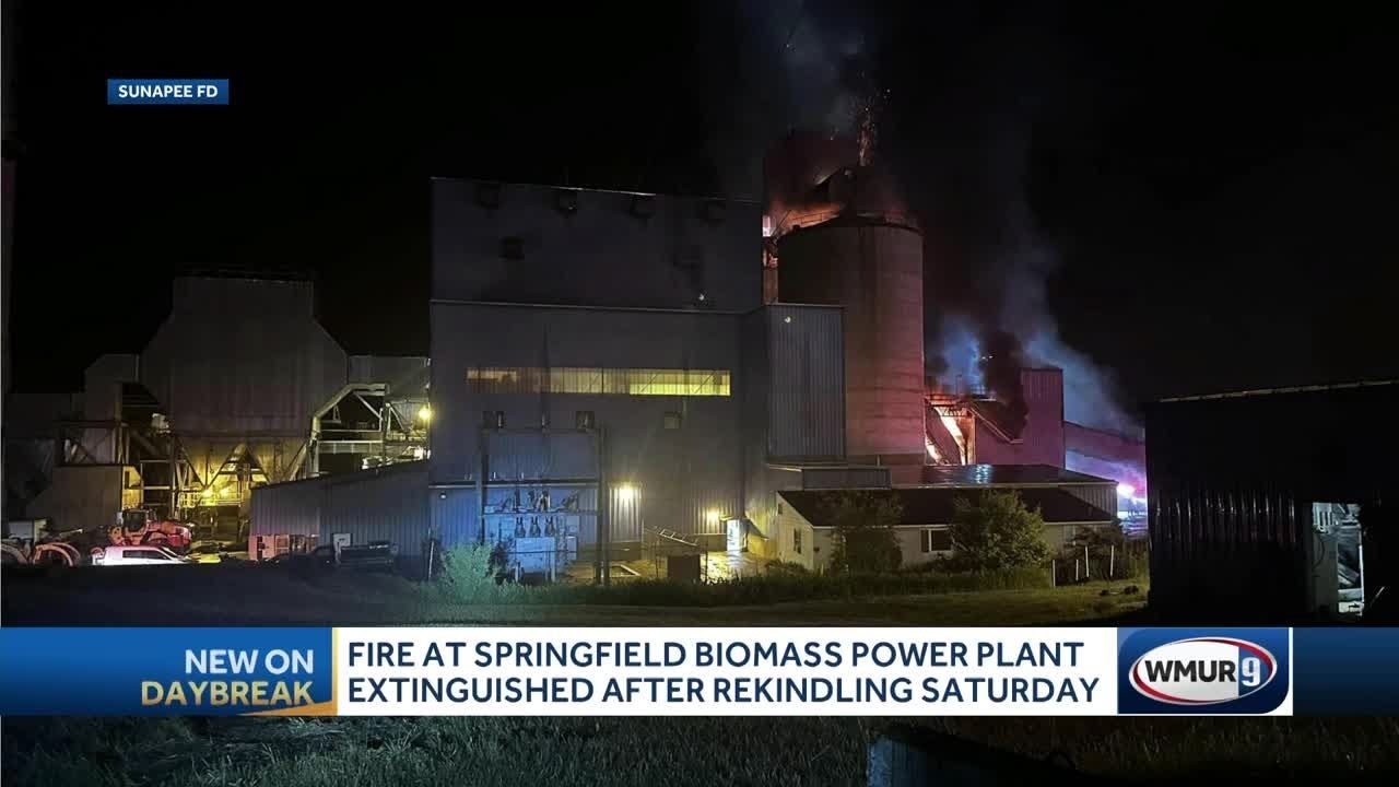 Crews work to extinguish fire at Springfield BioMass Power Plant - YouTube