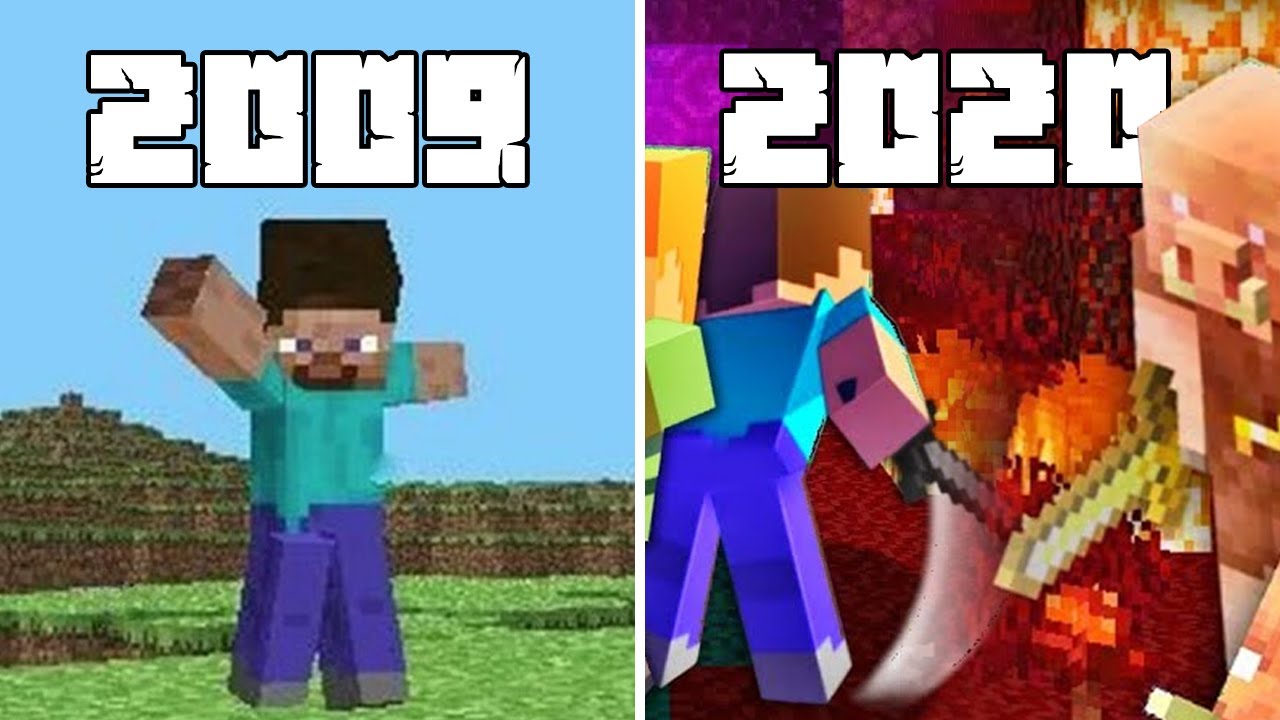 Evolution Minecraft 2009 to 2020 Nether Update - YouTube