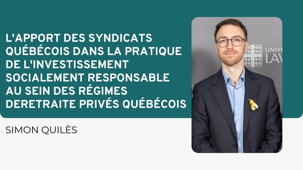 L'apport des syndicats québécois dans la pratique de l'investissement ...